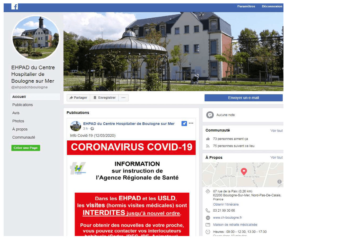 19-03-2020 : Création Facebook pour les EHPAD | CHB