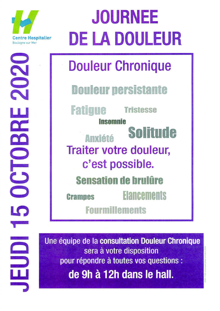 Jeudi 15-10-2020 de 09h à 12h : Journée de la Douleur | CHB